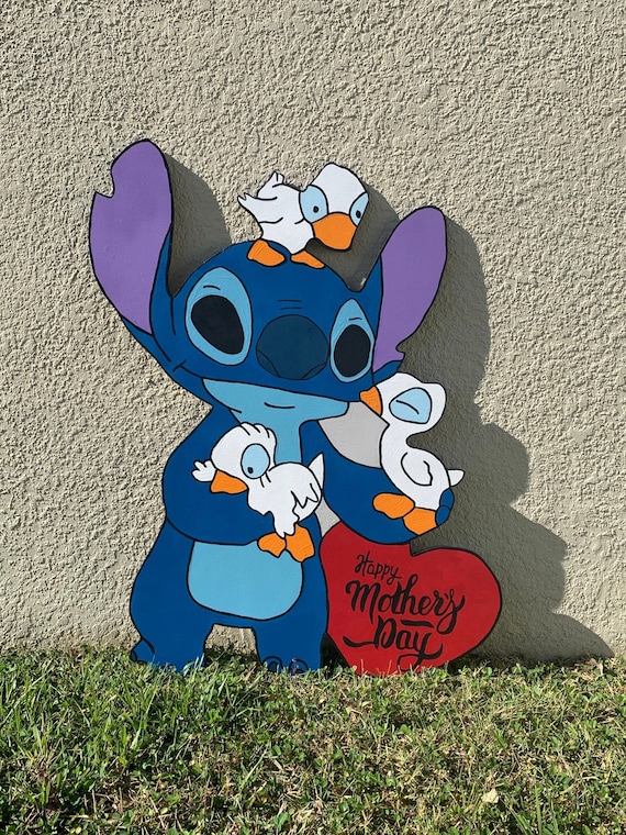 Mother's Day Stitch Yard Sign/Yard Art/Wooden Art/Stitch | Etsy