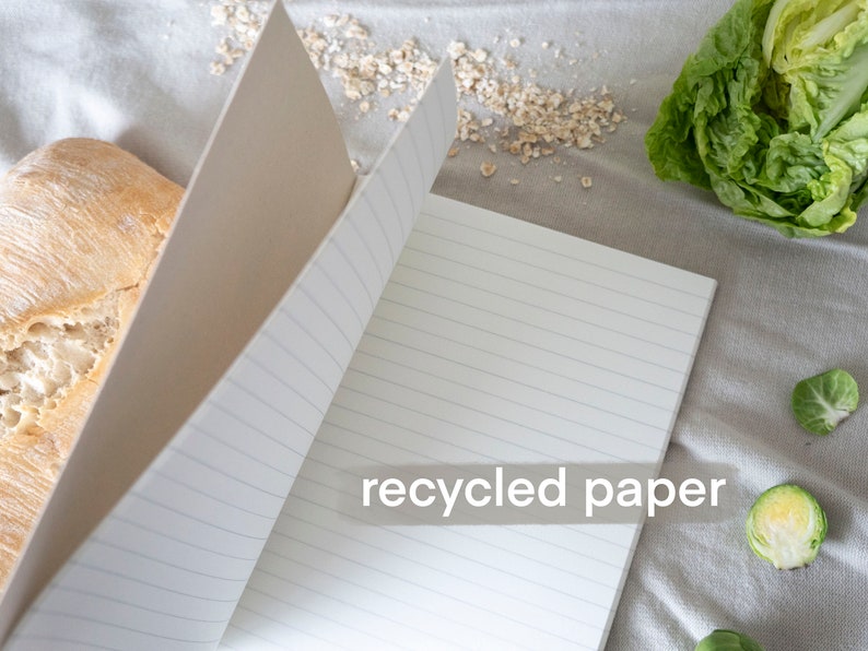 Recipe Book Sustainable Cookbook Recycled Paper Cooking | Etsy