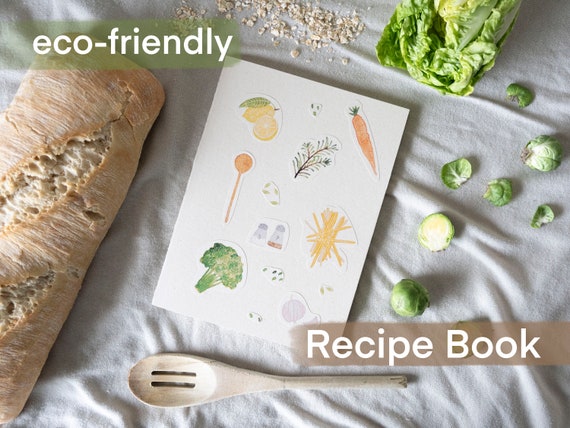 Recipe Book Sustainable Cookbook Recycled Paper Cooking | Etsy