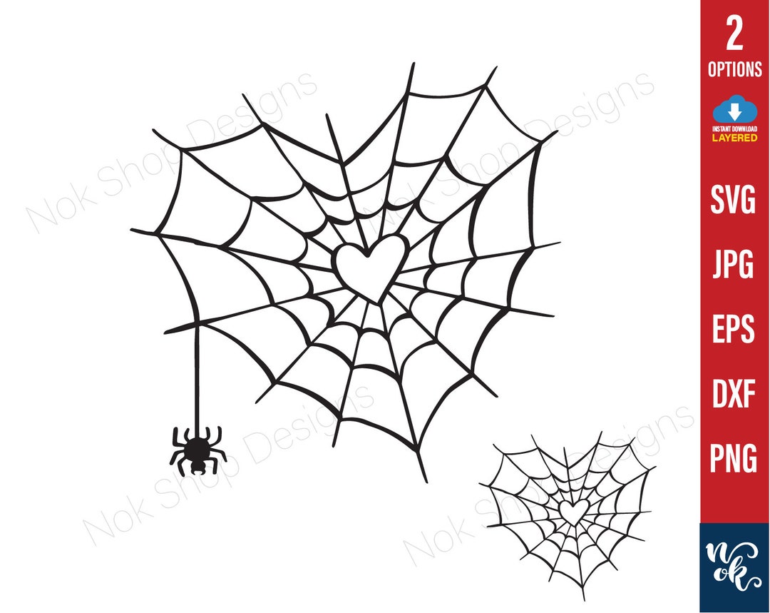 Halloween Svg, Heart Spiderweb Svg, Heart Cobweb Svg, Png, Dxf, Jpg ...