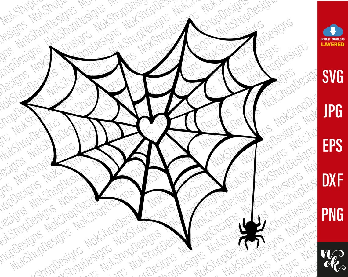 Halloween Svg Heart Spiderweb Svg Cute Spiderweb Svg Png - Etsy