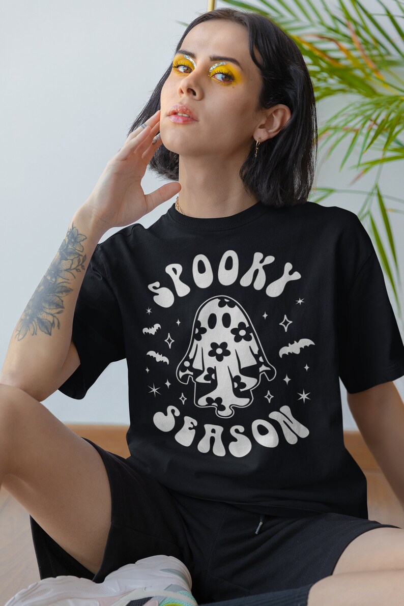 Spooky Season Cute Daisy Ghost Halloween SVG Design Flower - Etsy