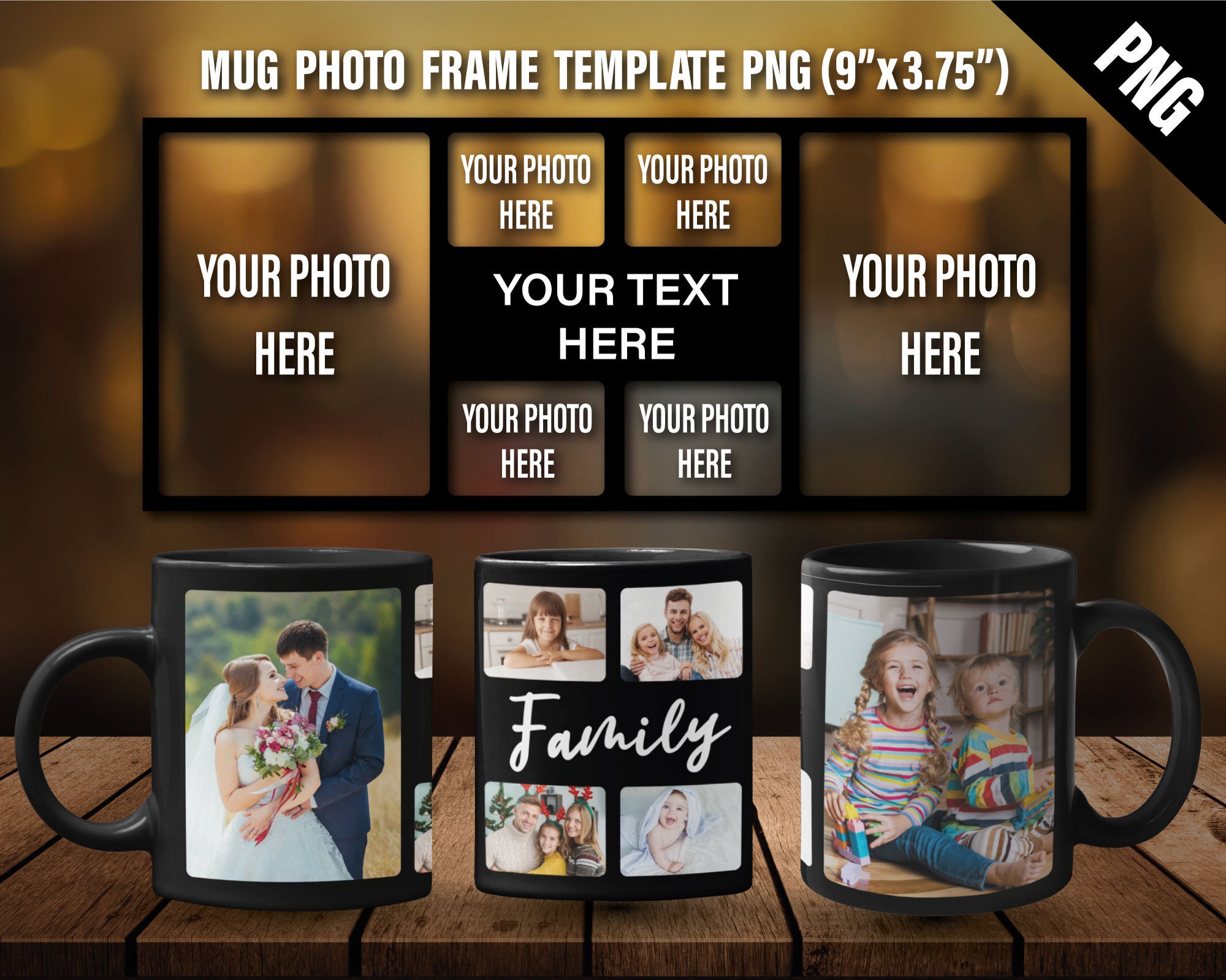 Collage Full Wrap Mug Sublimation Design PNG Open Collage Mug - Etsy