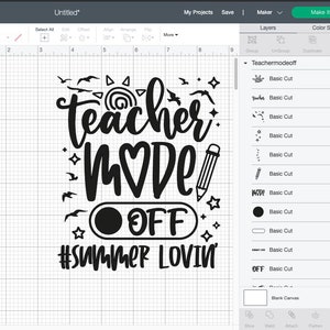 Teacher Svg, Teacher Mode off Summer Lovin Svg for Cricut, Summer Break ...