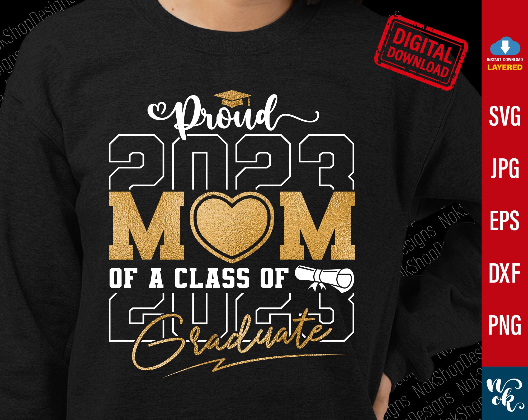Proud Mom Of A 2023 Graduate Svg Graduation Svg Proud Senior Etsy