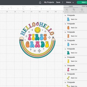 Hello First Grade Svg, Back to School Svg, First Day of School Svg ...