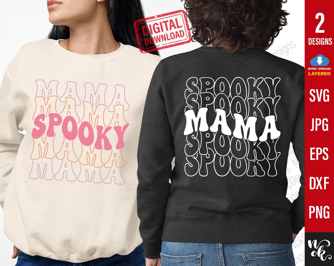Spooky Mama Svg, Mama Spooky Png, Spooky Mom Groovy Wave Funny ...