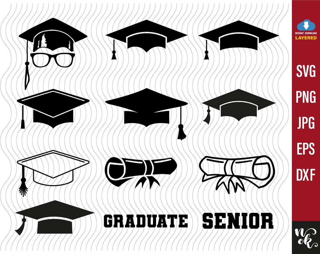 Graduation Cap SVG, Clipart Graduation Hat and Tassel for High School ...
