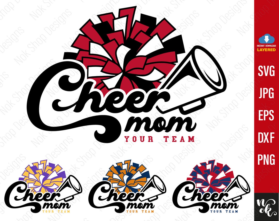 Cheer Mom Svg Png Pom Pom Svg Dxf Eps Png Megaphone Svg - Etsy