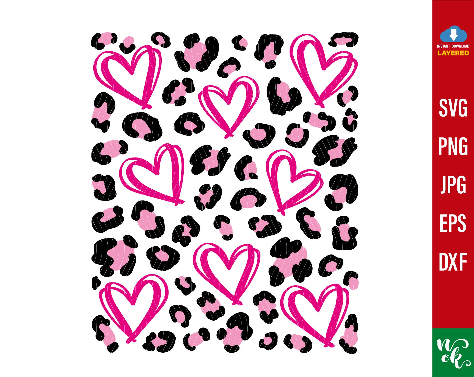 Pink Zebra Print Heart