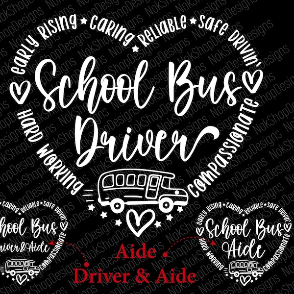 Bus Driver and Aide Svg - Etsy