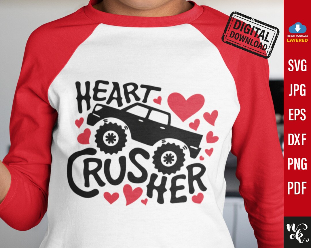 Heart Crusher Svg, Valentine Svg, Valentines Day Png, Boy Valentine ...