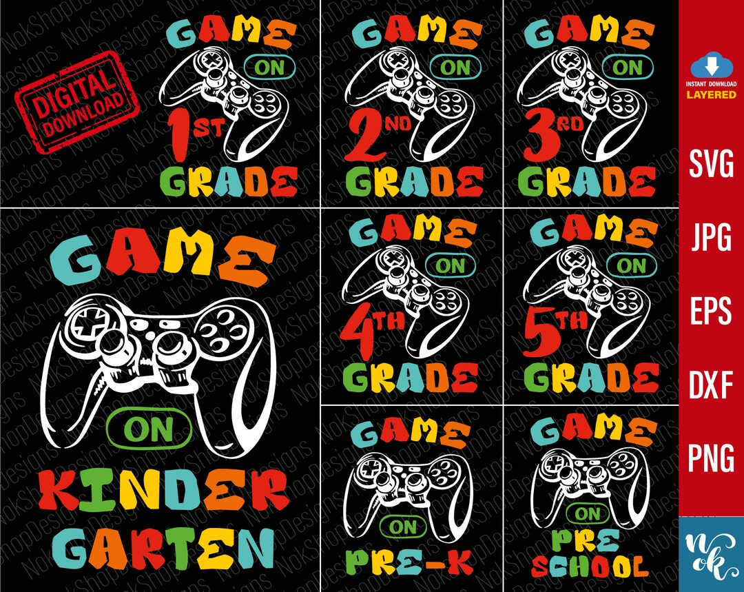 Game on Back to School Bundle Svg, 1st, 2nd, 3rd, 4th, 5th Grade Svg ...
