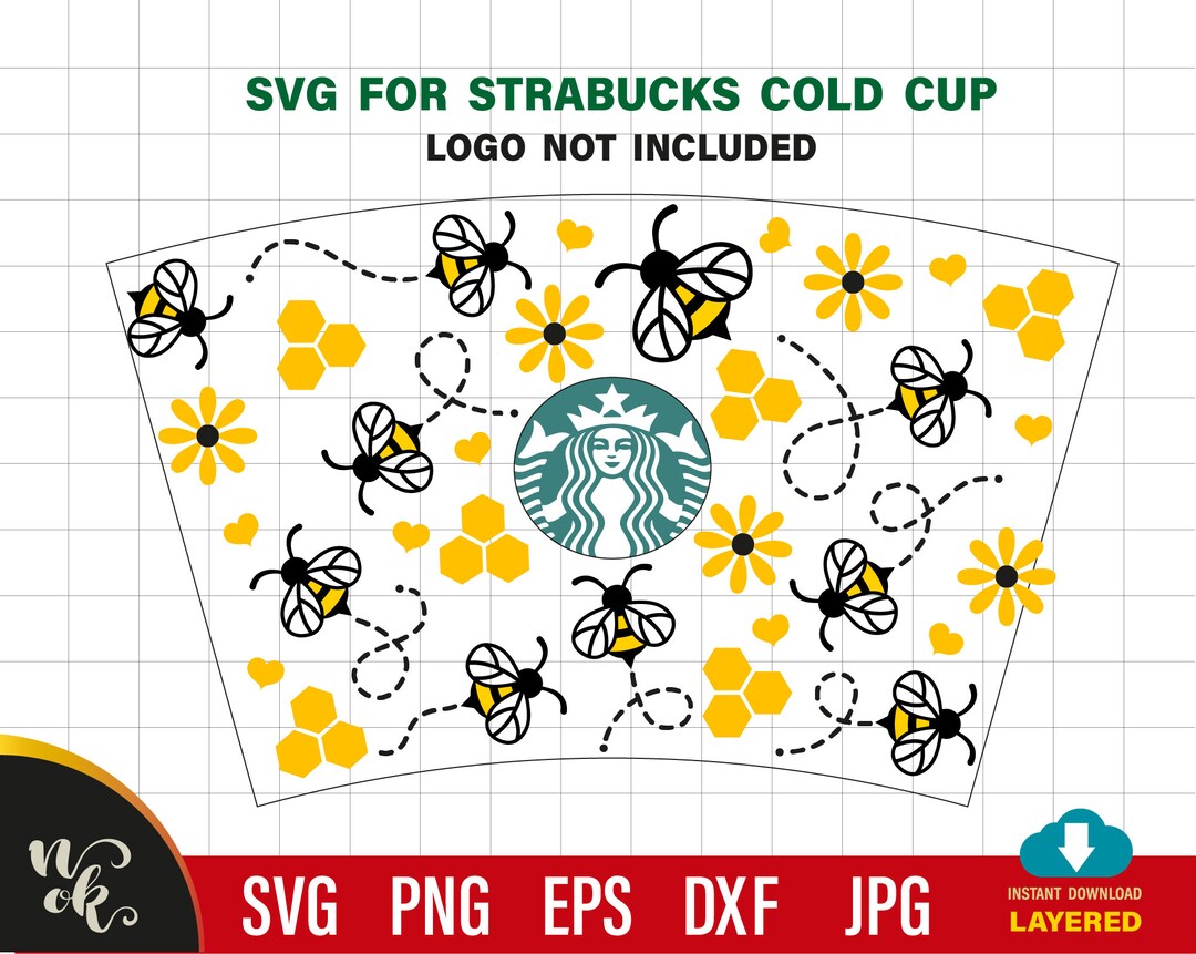 Bee Love Svg Honey Bee Svg Daisy Flower Bee SVG, Full Wrap Bee Flower ...