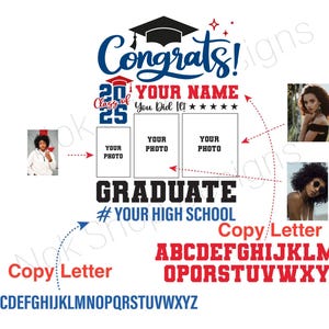 Congrats Graduate Svg, Graduation 2025 Png, Photo Template Svg, Class ...