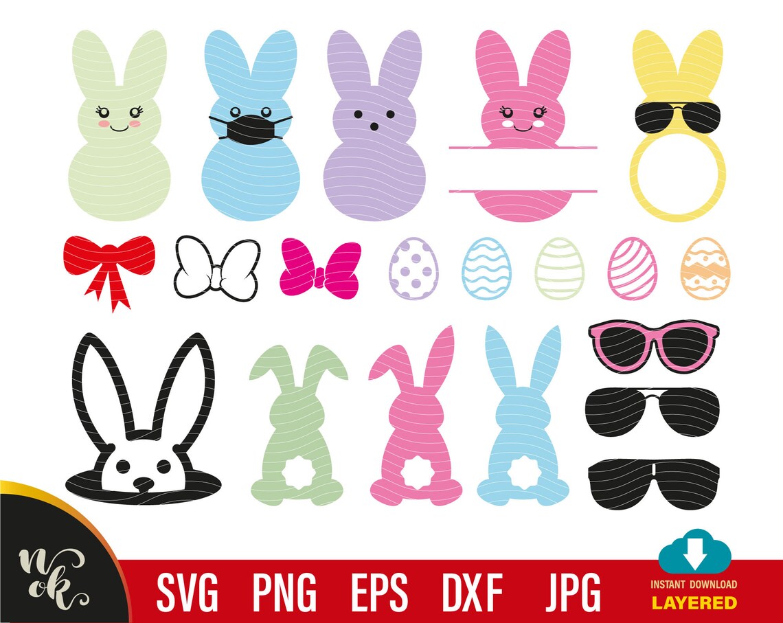 Marshmallow Bunny SVG Spring Easter SVG Files for Cricut Svg - Etsy