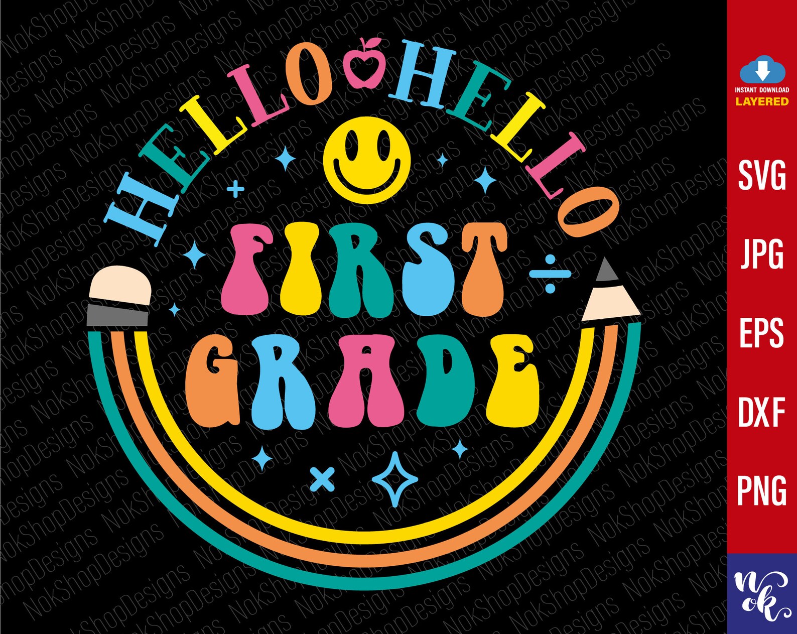 Hello First Grade Svg Back to School Svg First Day of School - Etsy