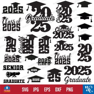 Graduation Svg Bundle, Graduation Cap Svg, Grad 2025 Png, Class of 2025 ...