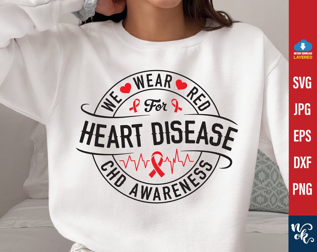 Heart Disease Awareness Svg Png, We Wear Red Shirt Svg Png, Heart ...