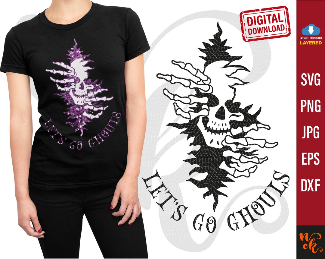 Let's Go Ghouls Skull Peeping Trough Hole Svg Cut Files for Cricut and ...