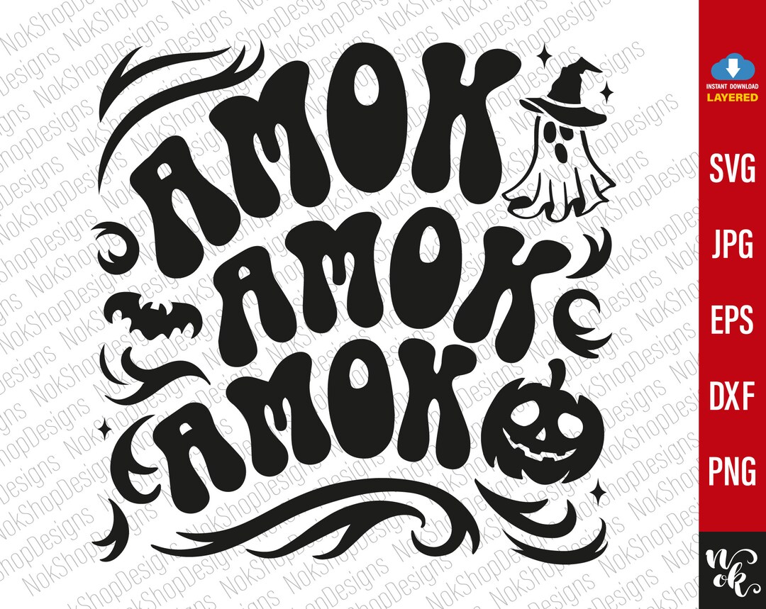 Amok Amok Amok Svg Files for Cricut and Silhouette Cameo, Halloween PNG ...