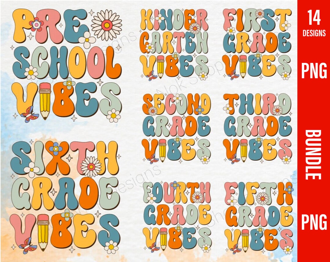 Groovy First Day of School Vibes Png, Back to School Png, Teacher ...