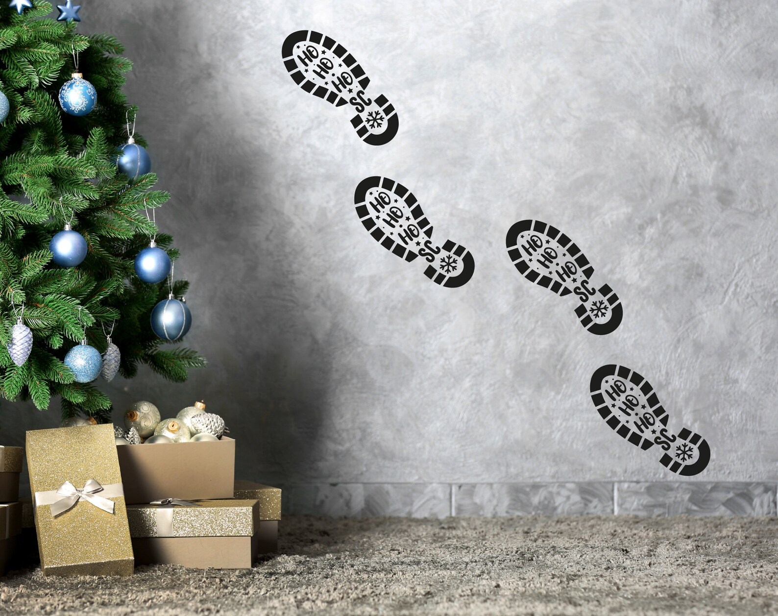 Santa Footprint SVG Bundle Santa Boot SVG Cricut or - Etsy