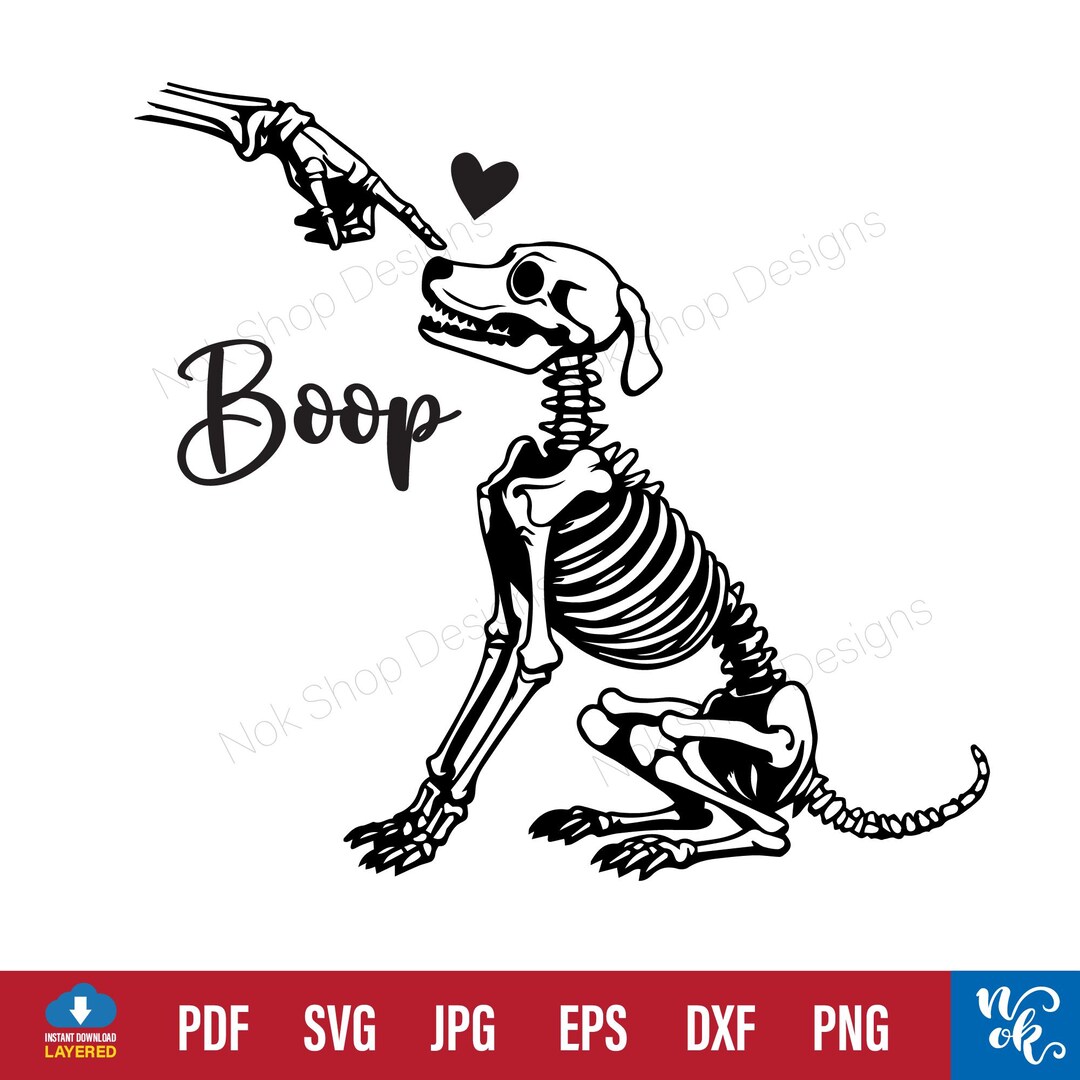 Dog Skeleton Boop Halloween SVG: Funny Dog Lovers Cut File (digital ...