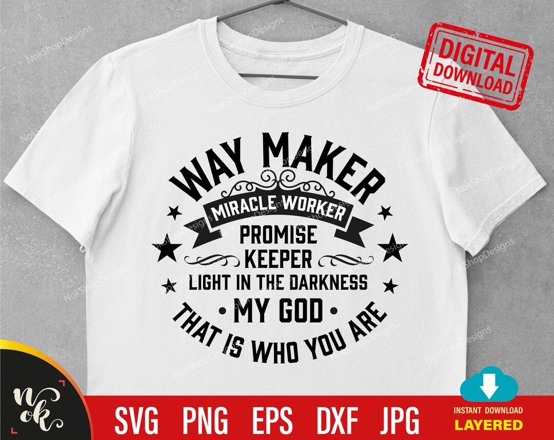 Waymaker SVG, Miracle Worker, Cut File for Cricut, Silhouette, Tumbler ...