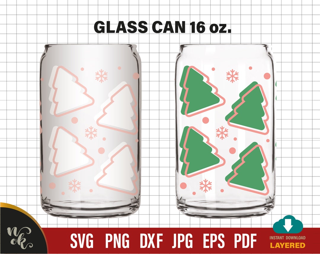 Christmas Tree Can Glass Wrap Svg, Christmas Can Glass Wrap Svg, Xmas ...