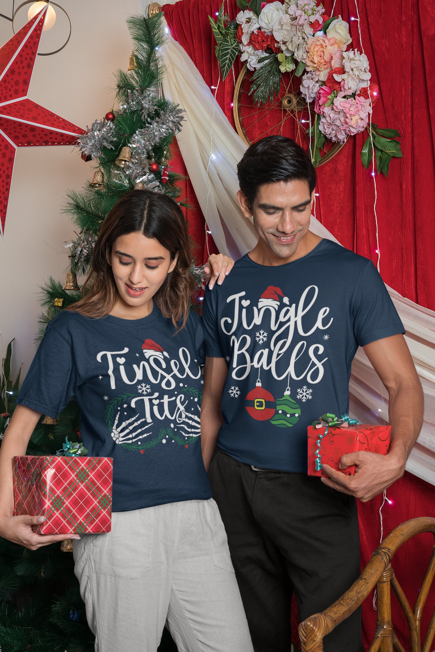 Jingle Balls Svg Tinsel Tits Svg Funny Christmas Couples - Etsy