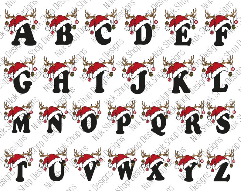 Christmas Alphabet SVG Bundle A-Z Letters Svg for Cricut - Etsy