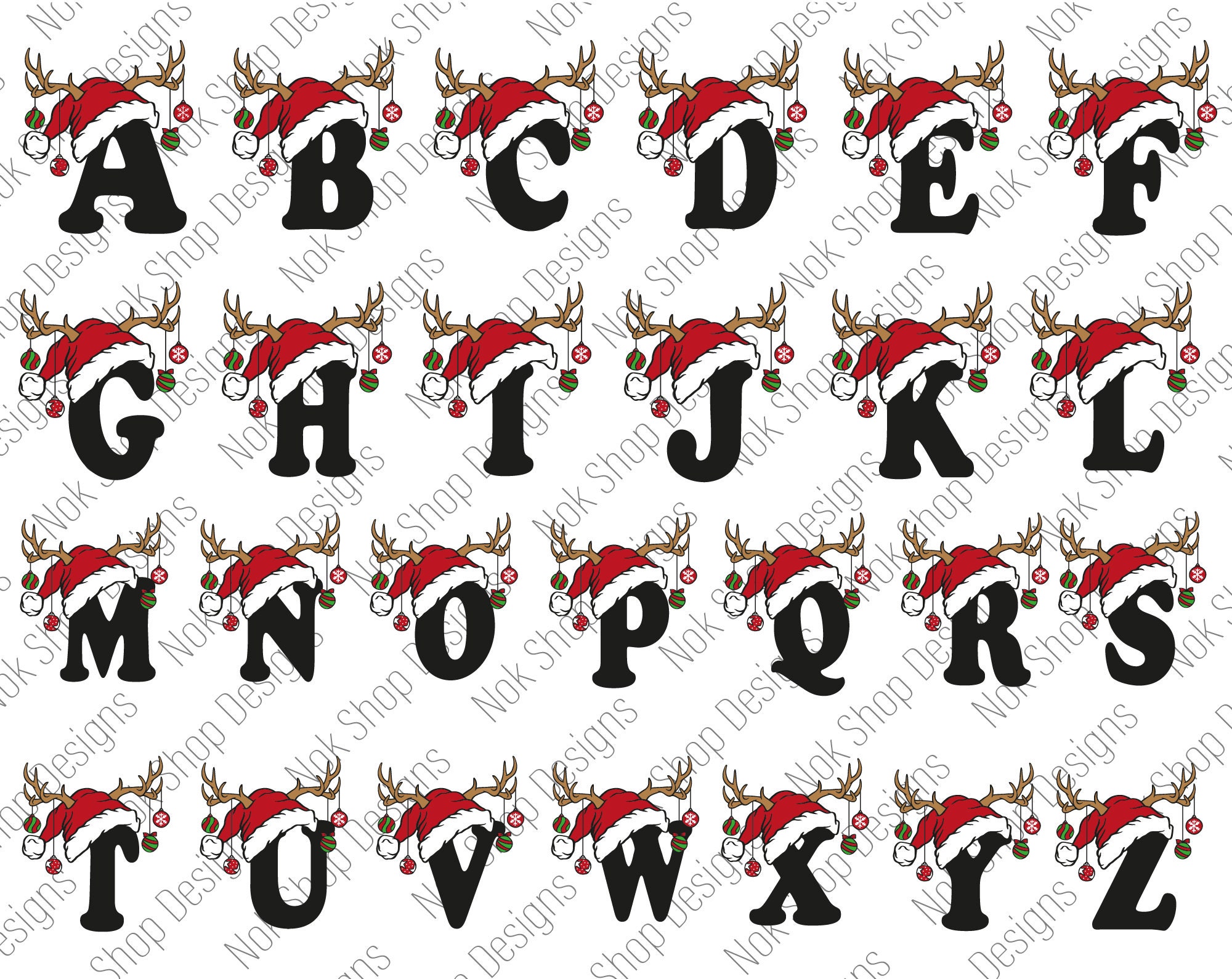 Christmas Alphabet Letters Svg