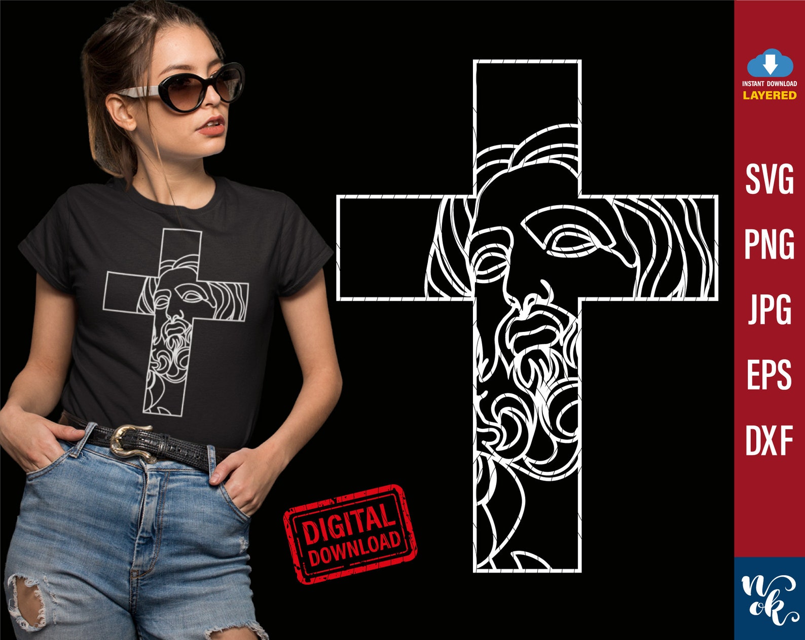 Jesus Cross SVG Crucifix SVG Christian Cross SVG Files for - Etsy