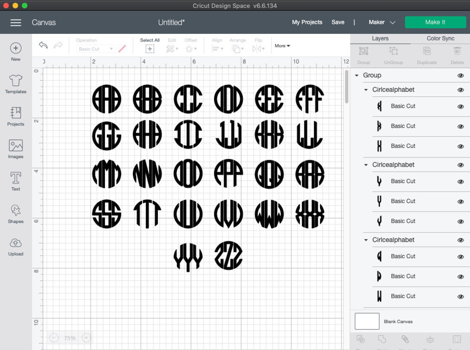 Circle Monogram Letters SVG Monogram SVG Font Clip Art | Etsy