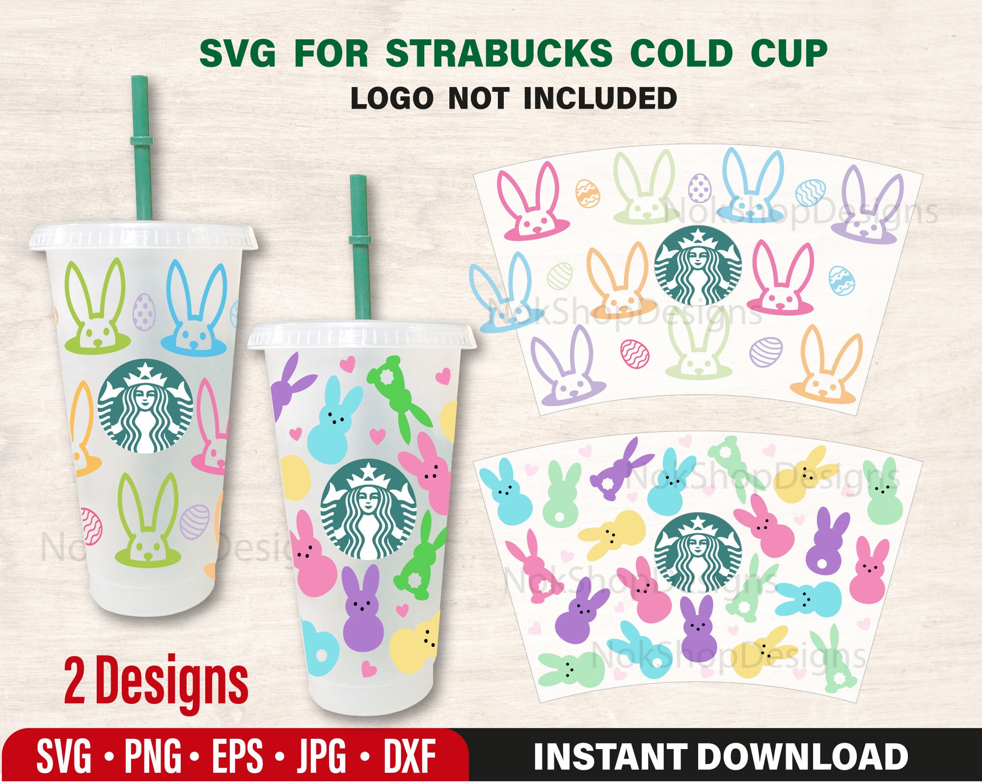 Happy Easter Cold Cup SVG Full Wrap Easter Rabbit in Hole - Etsy