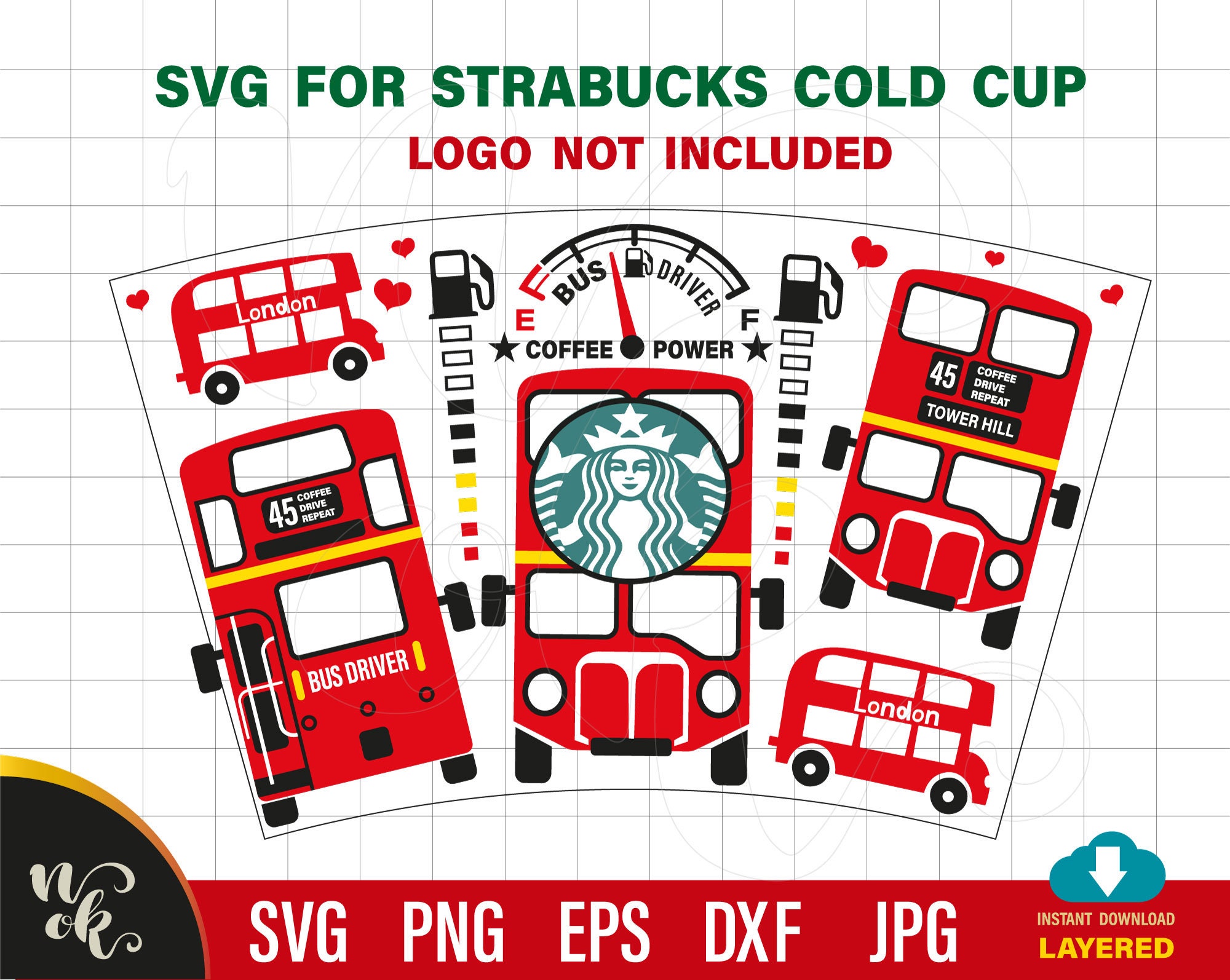 Bus Driver Svg Driver Fuel Svg Starbucks Cup Svg London Bus - Etsy UK