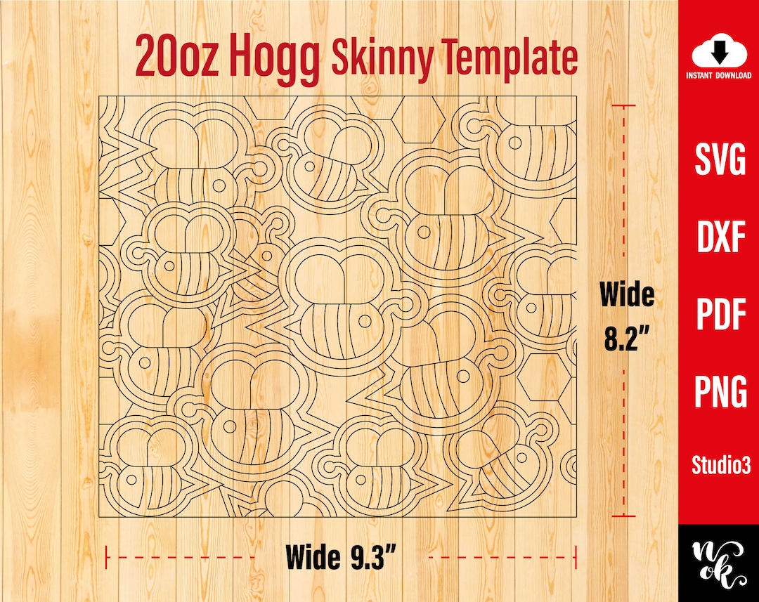 Bee Burst Tumbler Template for Hogg 20oz Straight SVG, , Bee Tangram ...