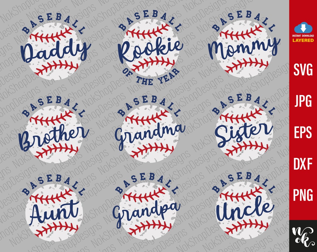 Baseball Family Bundle SVG, Baseball Grunge Ball, Baseball Fans Svg Cut ...