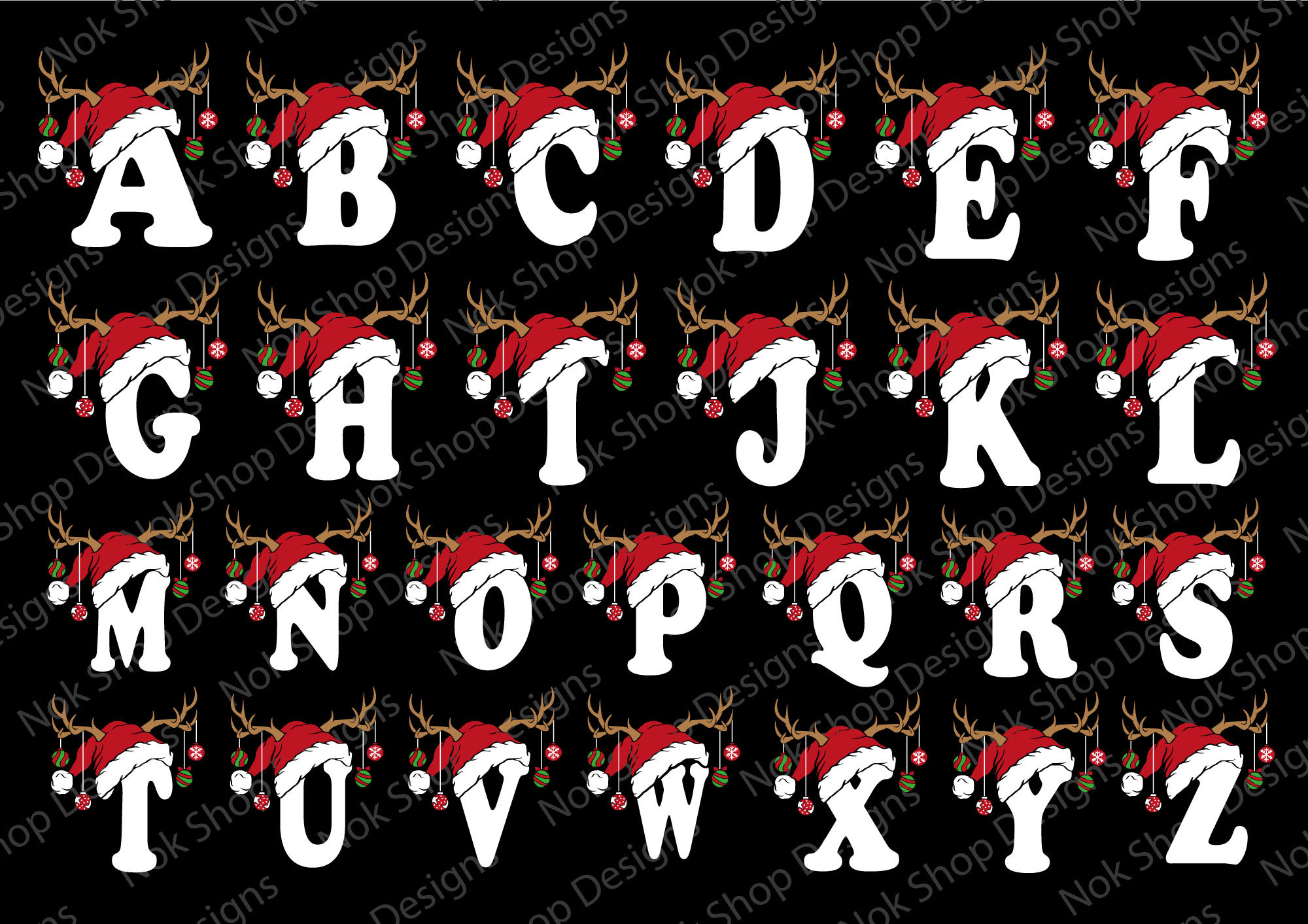 Christmas Alphabet SVG Bundle A-Z Letters Svg for Cricut - Etsy UK