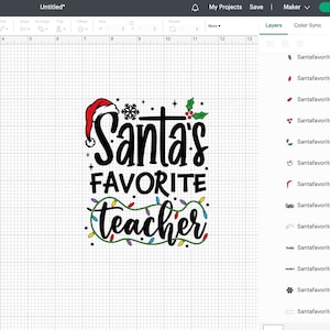 Santa's Favorite Teacher SVG, Funny Christmas Teacher Shirt SVG ...