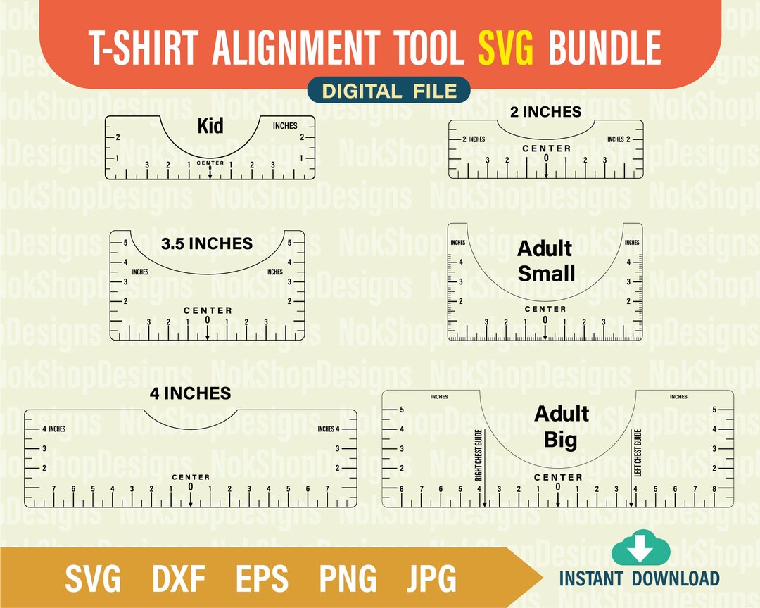 T-Shirt Alignment Guide Bundle, Tshirt Alignment Tool SVG DXF Datei für ...