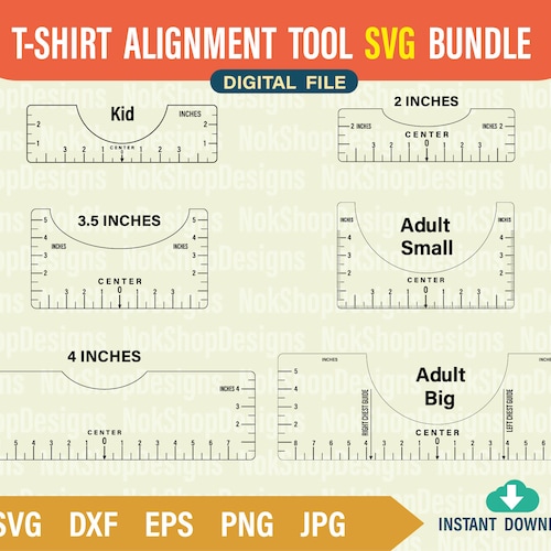 T-shirt Alignment Tool Printable PDF Printable Svg Dxf - Etsy