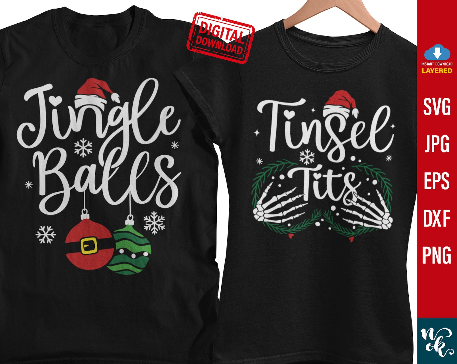 Jingle Balls Svg Tinsel Tits Svg Funny Christmas Couples - Etsy