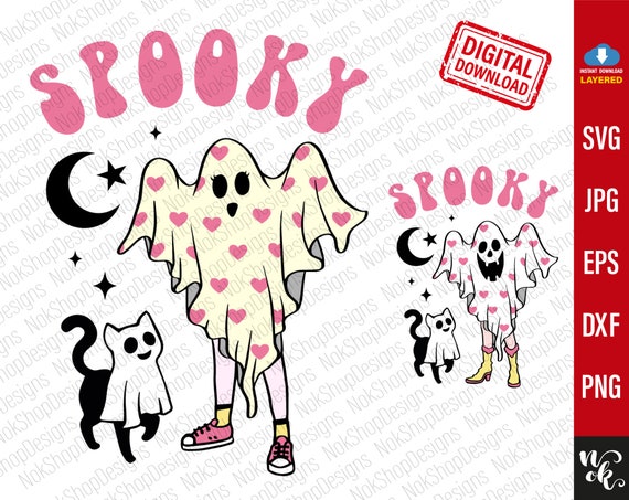 Spooky Ghost Girl and Cat Ghost Svg Files for Cricut and Cut - Etsy