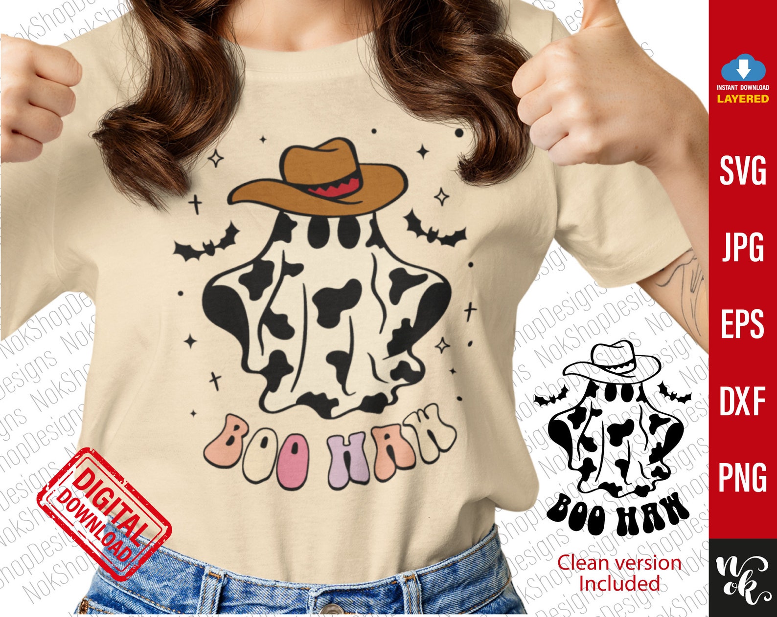 Boo Haw Svg Western Cowboy Ghost Png Wild West Halloween - Etsy