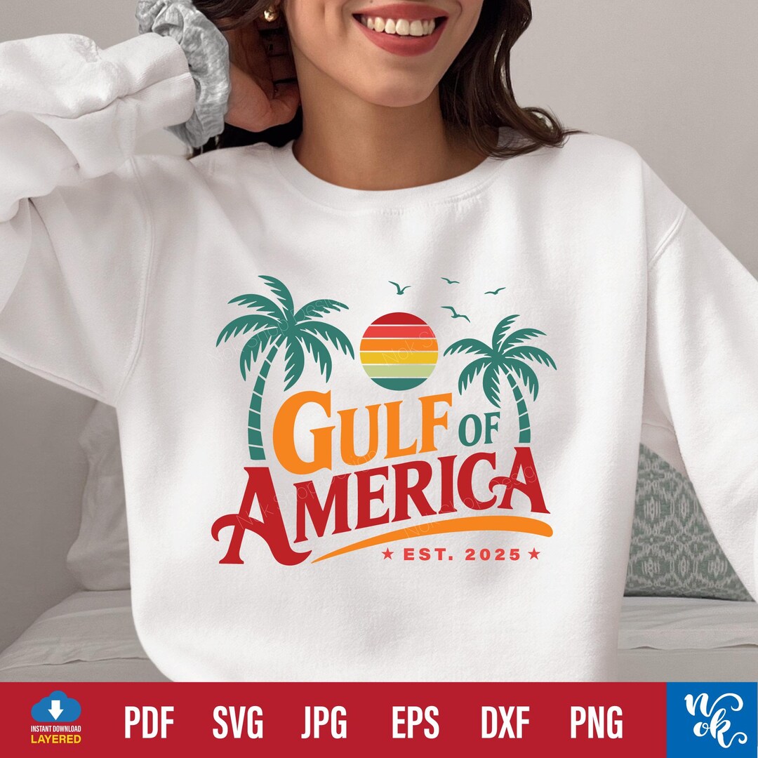 Gulf of America Svg, Gulf of USA America Est 2025 Svg, Gulf Beach Retro ...