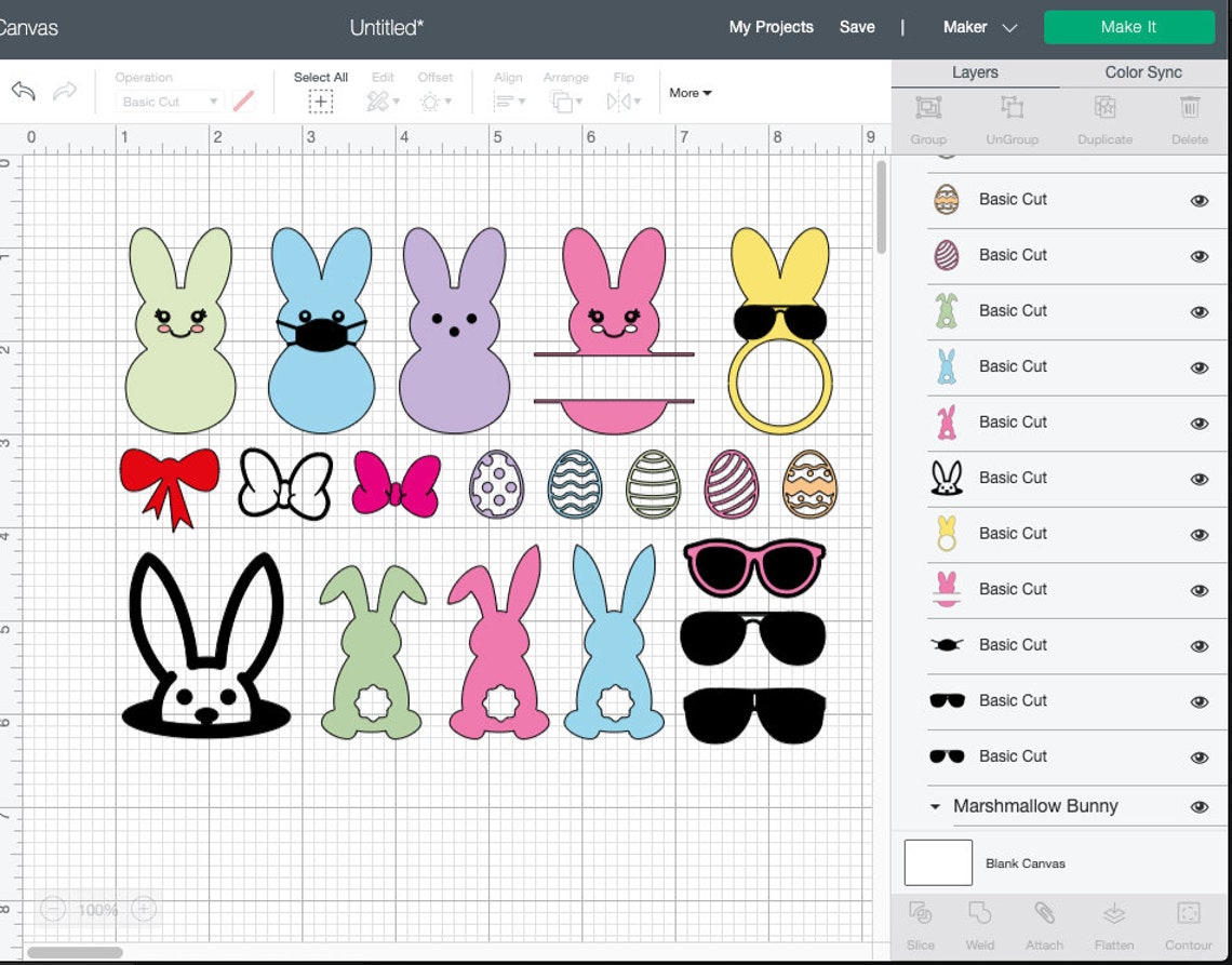 Marshmallow Bunny SVG Spring Easter SVG Files for Cricut Svg - Etsy