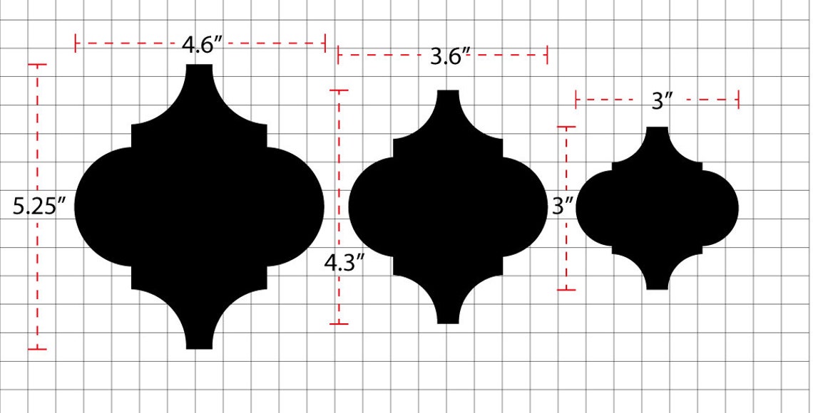 Tile Ornament SVG Template 3 Size Porcelain White Lantern - Etsy