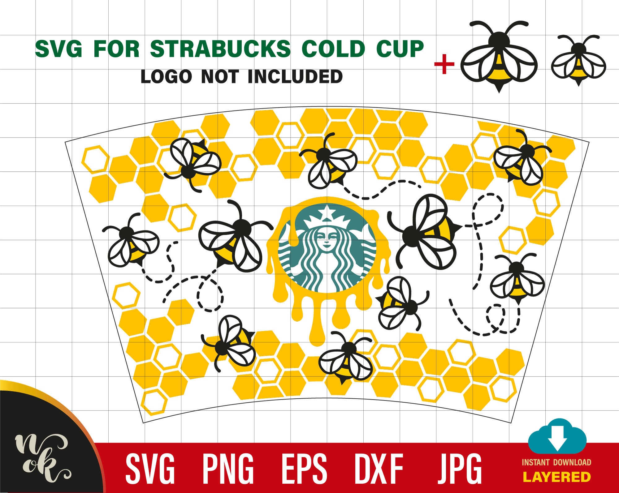 Honey Bee Svg Bee Love Svg Bee SVG Full Wrap Beehive for | Etsy